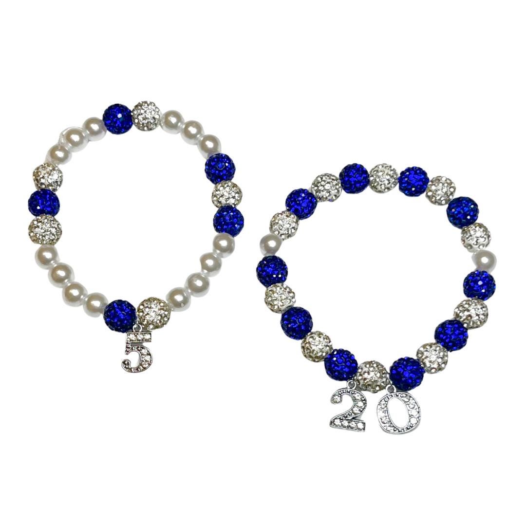 Zeta Line Number Charm Bracelet - Etsy