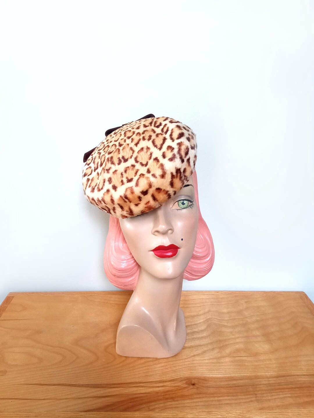 Vintage 1940s/50's Leopard Fur Hat - Etsy