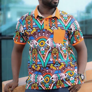 AZTEC Unisex Polo Shirt, Ankara Polo Shirt, Father's Day Gift - Etsy