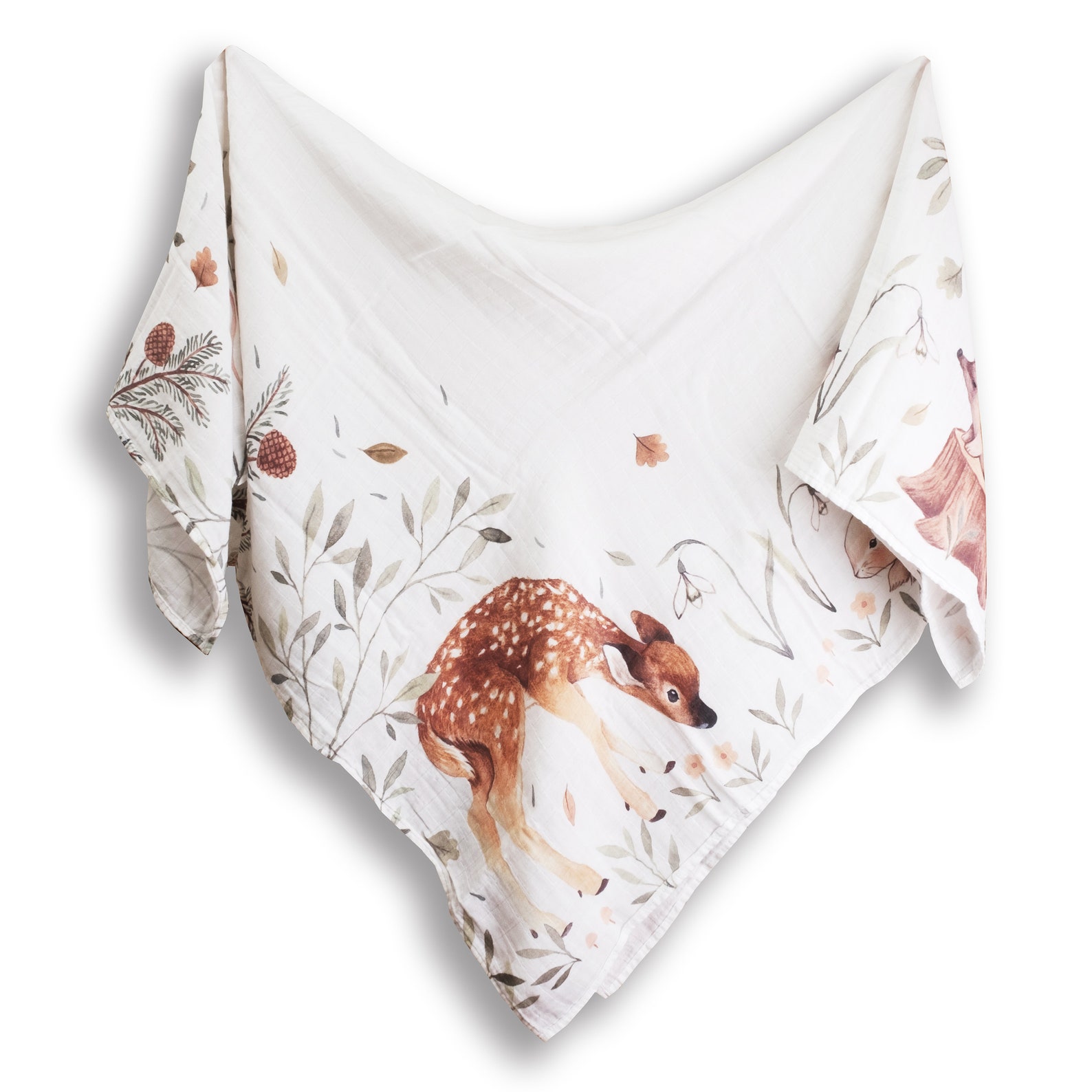 Miaoberry Wonderland Milestone Blanket| Gender Neutral|deer Fawn Owl ...