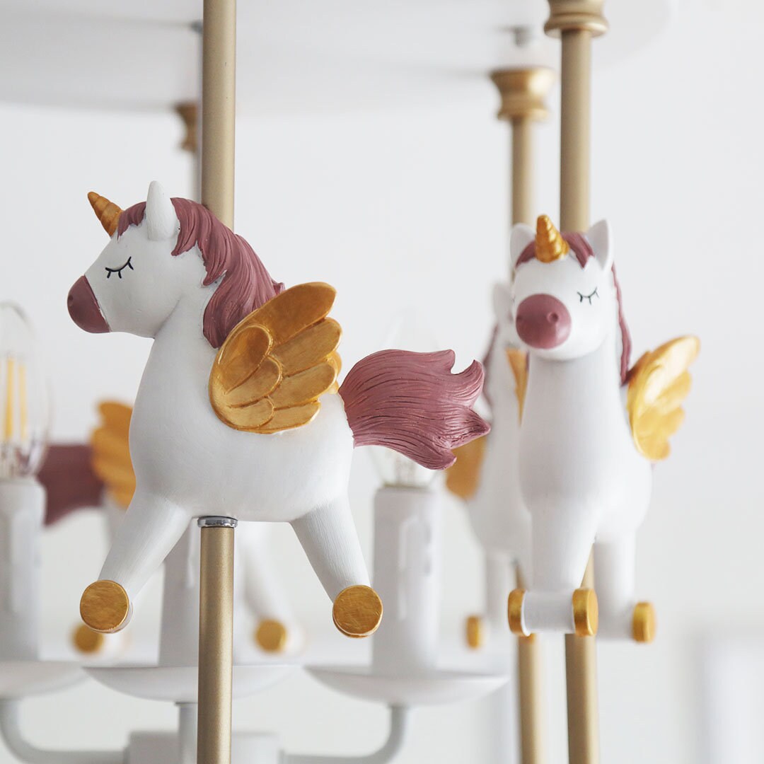 Unicorn 4-lights Flush Mount Pedant for Kids Room and Nursery - Etsy