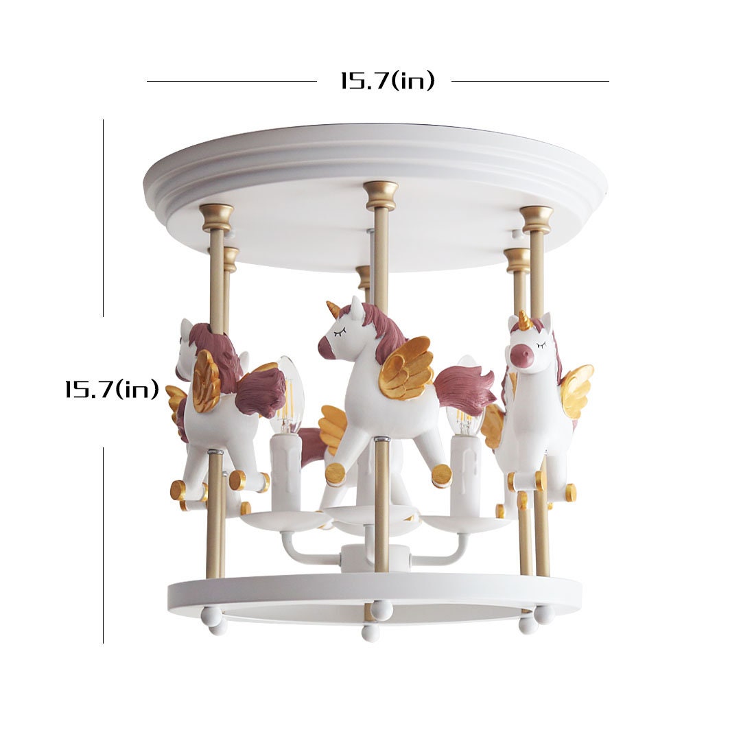 Unicorn 4-lights Flush Mount Pedant for Kids Room and Nursery - Etsy