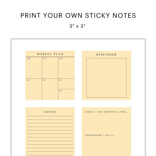 Printable Sticky Notes Printable Post-its Print Your Own Custom Sticky ...