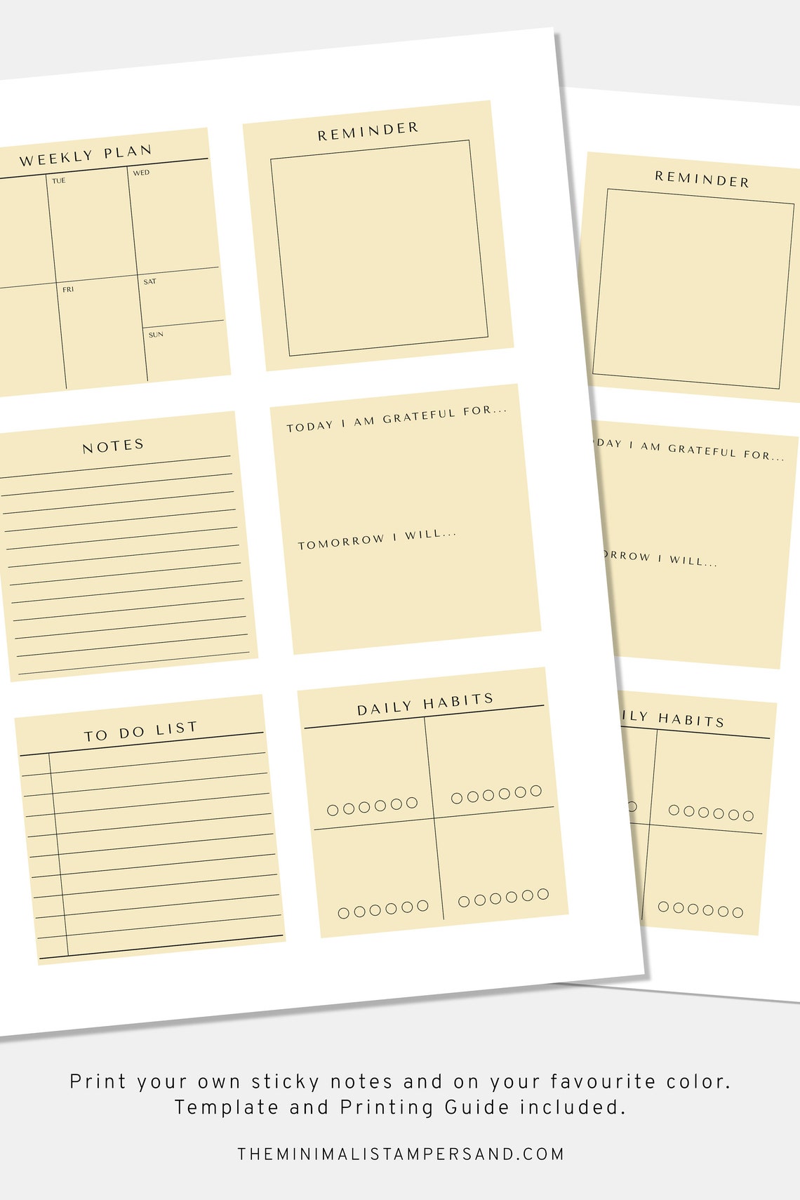 Printable Sticky Notes, Printable Post-its, Print Your Own Sticky Notes ...