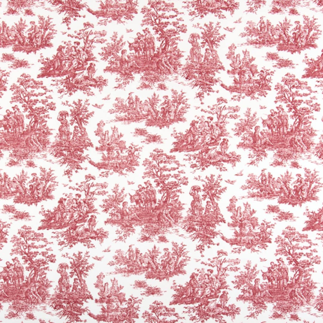 Red Toile Fabric - French Toile Fabric by the Yard - Cotton - 54" Wide ...