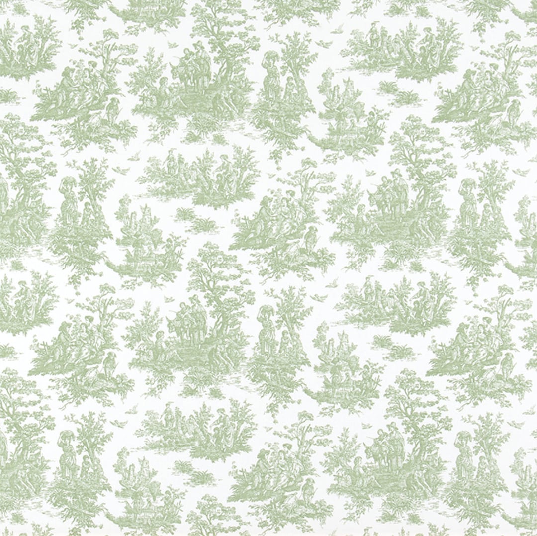 Sage Green Toile Fabric by the Yard - Cotton - 54" Wide - Upholstery ...