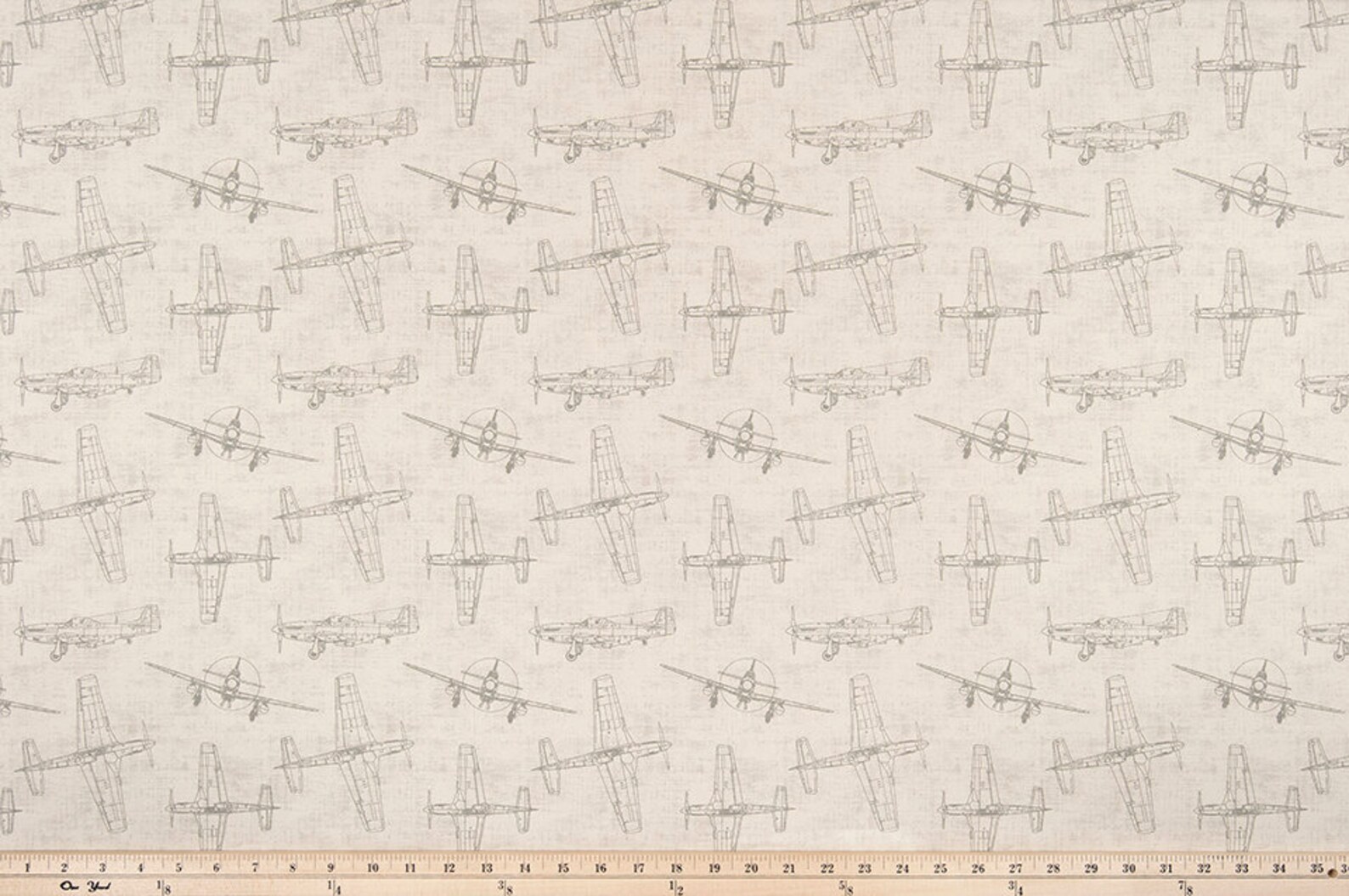 Vintage Airplane Fabric by the Yard Cotton Canvas Plane Print Boys Room ...
