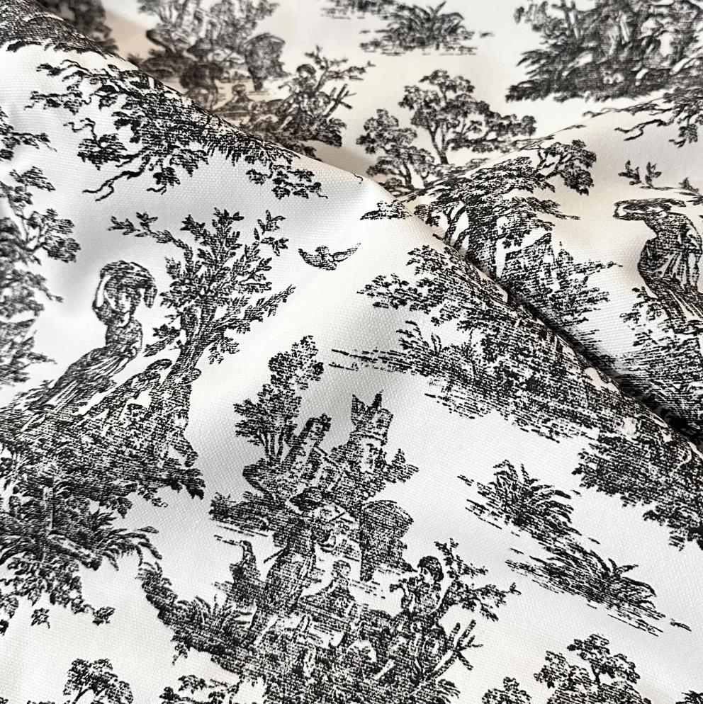 Classic Black and White French Toile Fabric - Cotton - 54" Wide ...