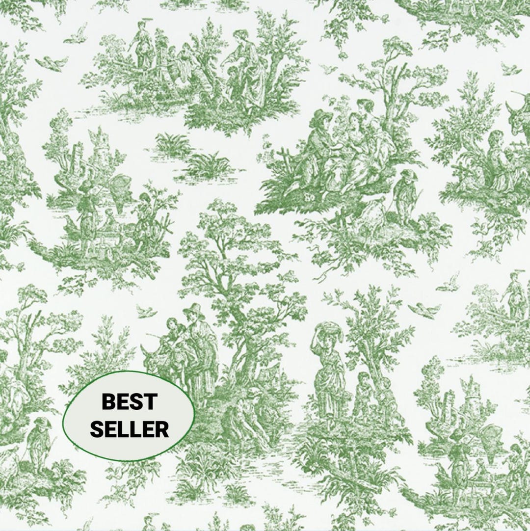 Green Toile Fabric French Toile Toile Fabric by the Yard Cotton 54 Wide ...