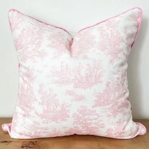 Pink Toile Fabric: Cotton 54" Wide, French Pastoral Toile De Jouy ...