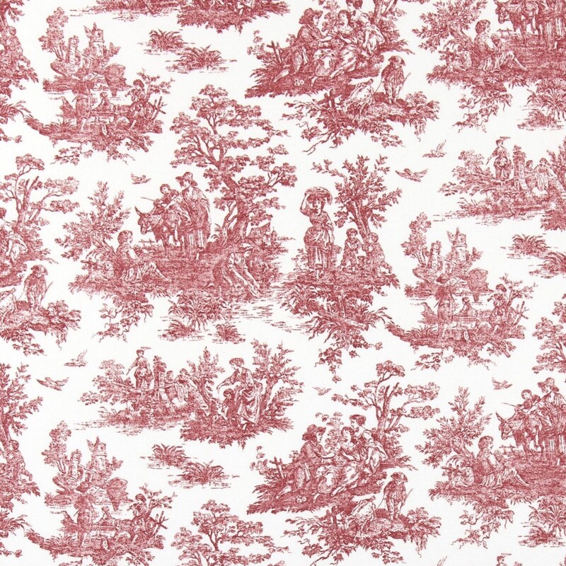 Red Toile Fabric - Etsy