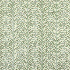 Green Leaf Print Fabric - Cotton/linen Upholstery Weight - 54" Wide ...