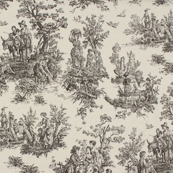 Black Toile Fabric - Etsy