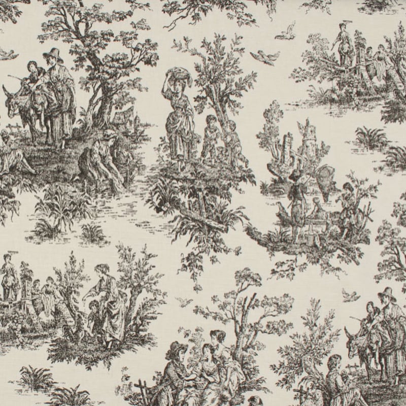 Black Toile Fabric - Etsy