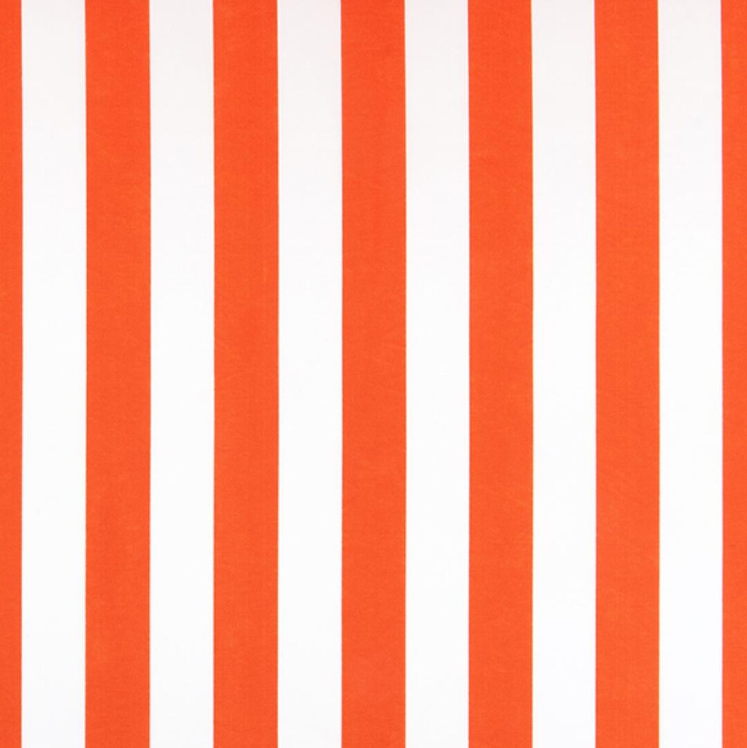 Outdoor 2" Vertical Orange and White Stripe Fabric by the Yard - 54 ...
