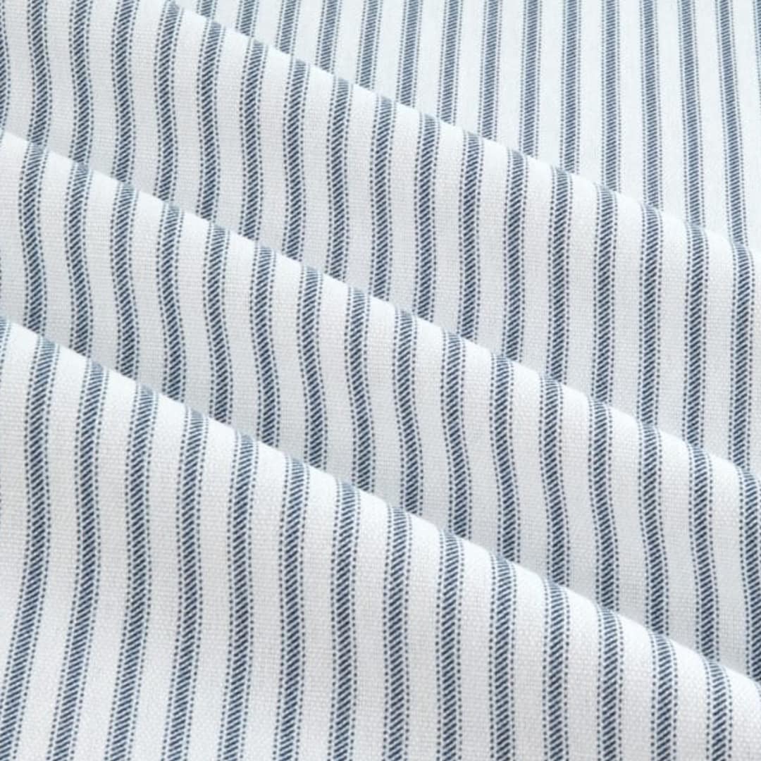 Navy Blue and White Ticking Stripe Fabric by the Yard - Cotton - 54 ...