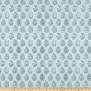 Blue Floral Upholstery Fabric - 100% Cotton - 54" Wide - Botanical ...