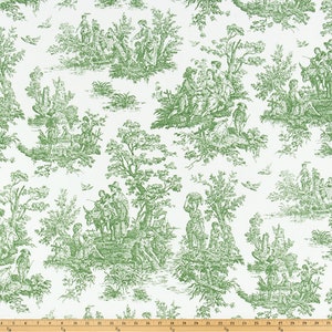 Green Toile Fabric French Toile Toile Fabric by the Yard Cotton 54 Wide ...