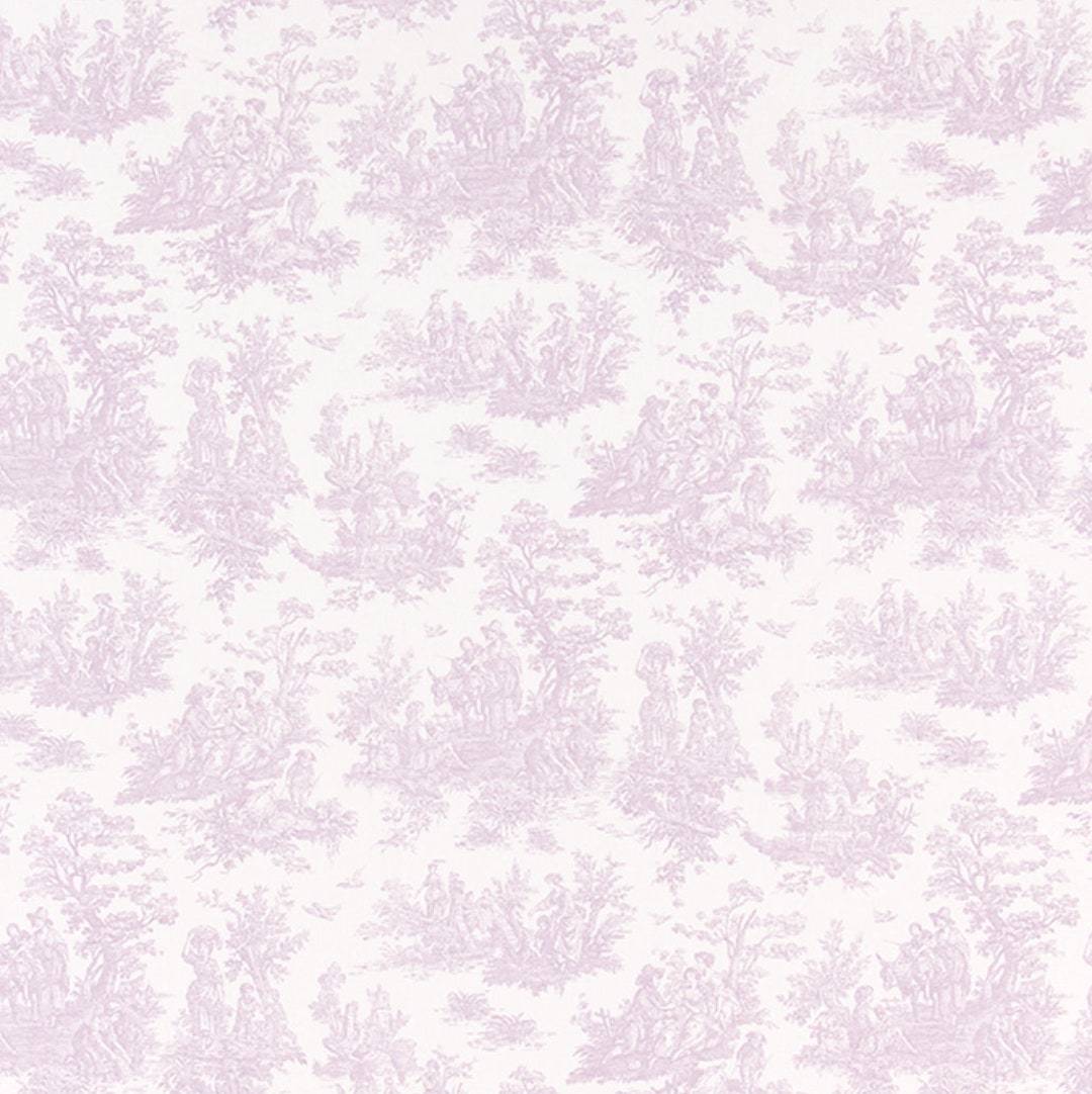 Purple Lavender Toile Fabric by the Yard French Toile Cotton 54 Wide ...