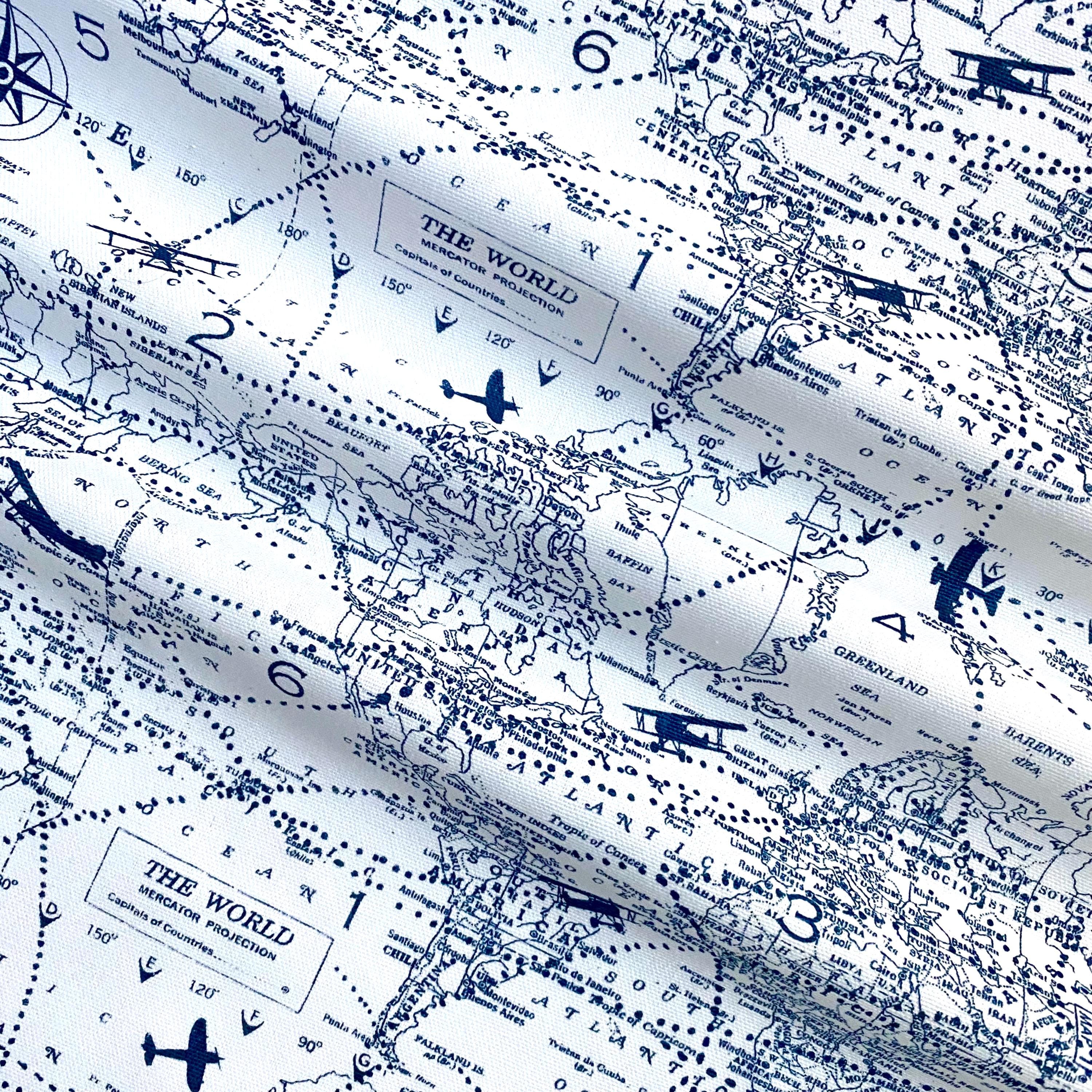 Airplane Fabric by the Yard: Cotton Canvas 54" Wide Upholstery Fabric ...