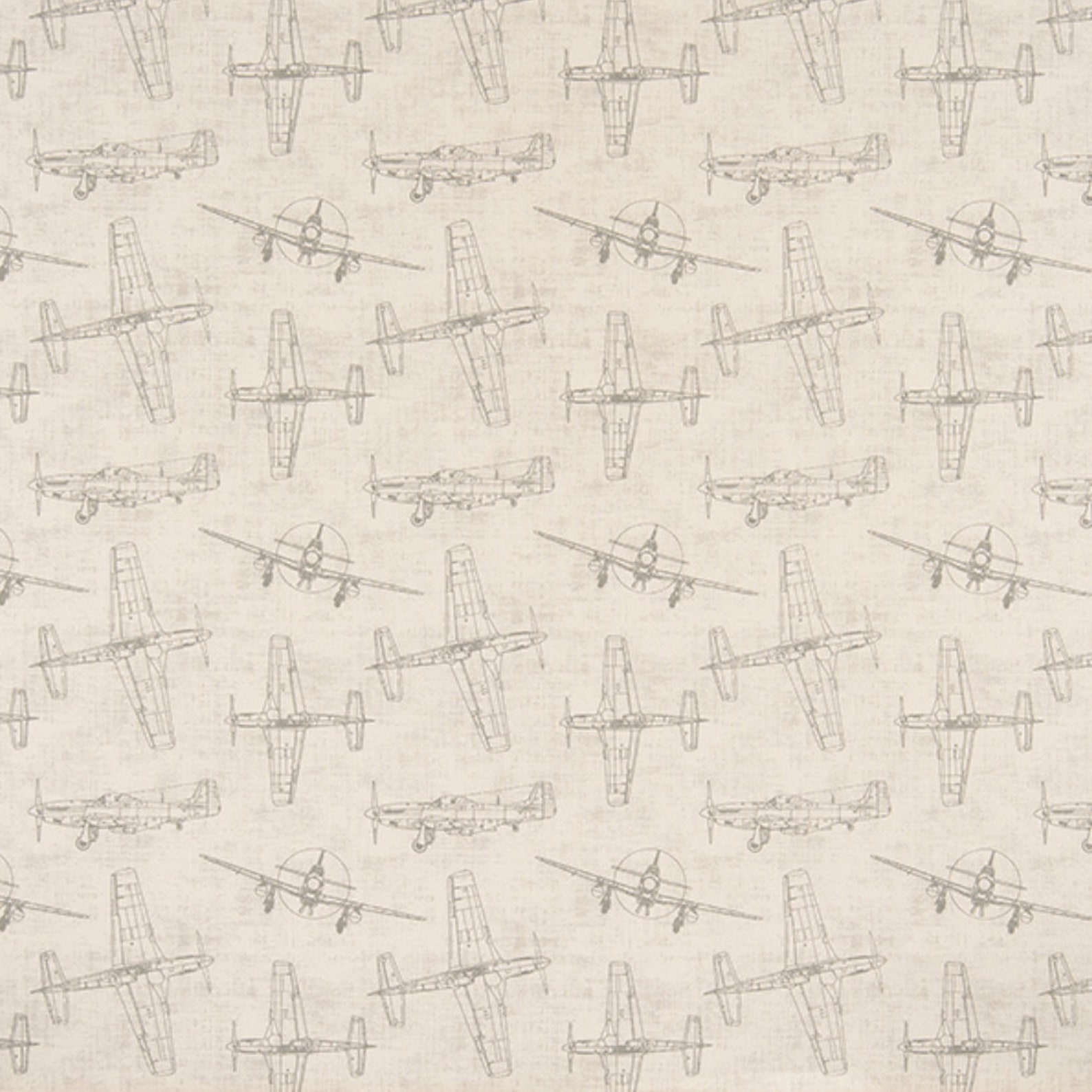 Vintage Airplane Fabric by the Yard Cotton Canvas Plane Print Boys Room ...