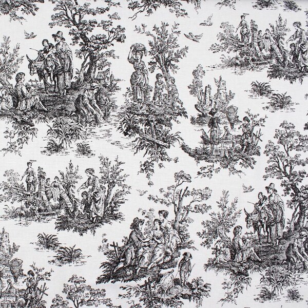 Black Toile Fabric - Etsy