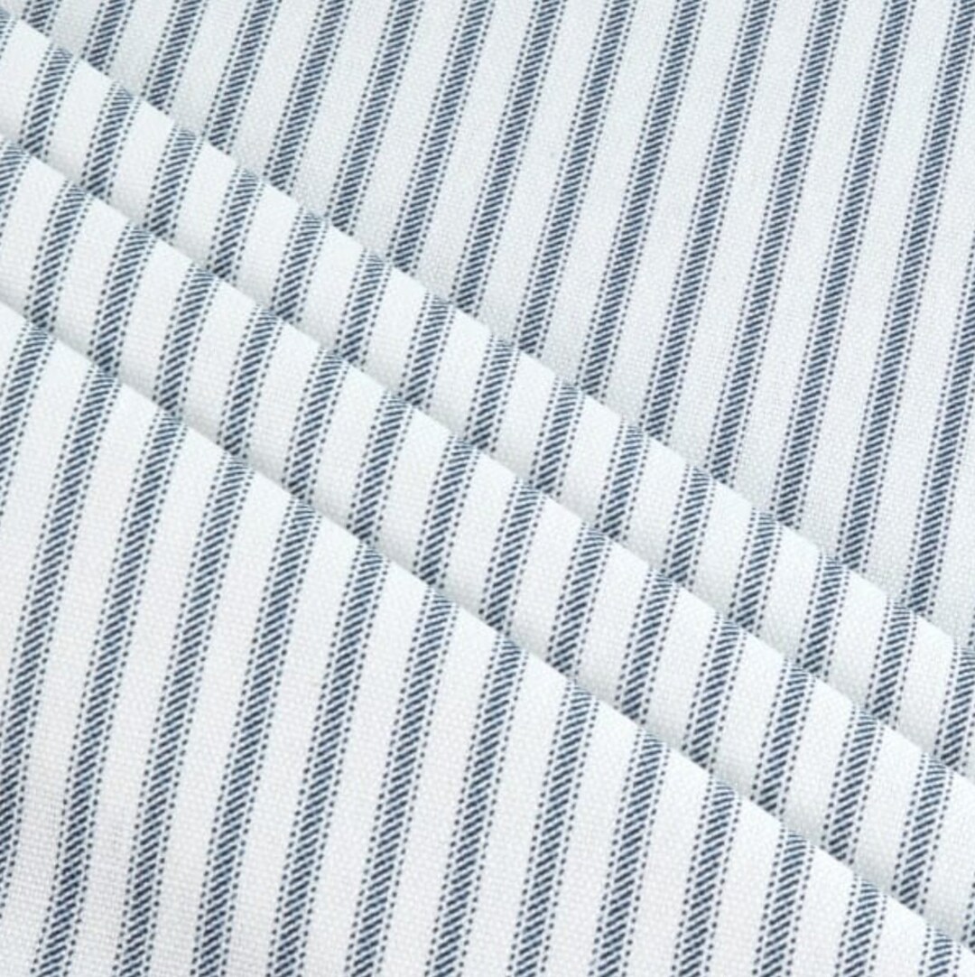 Navy Blue and White Ticking Stripe Fabric by the Yard - Cotton - 54 ...
