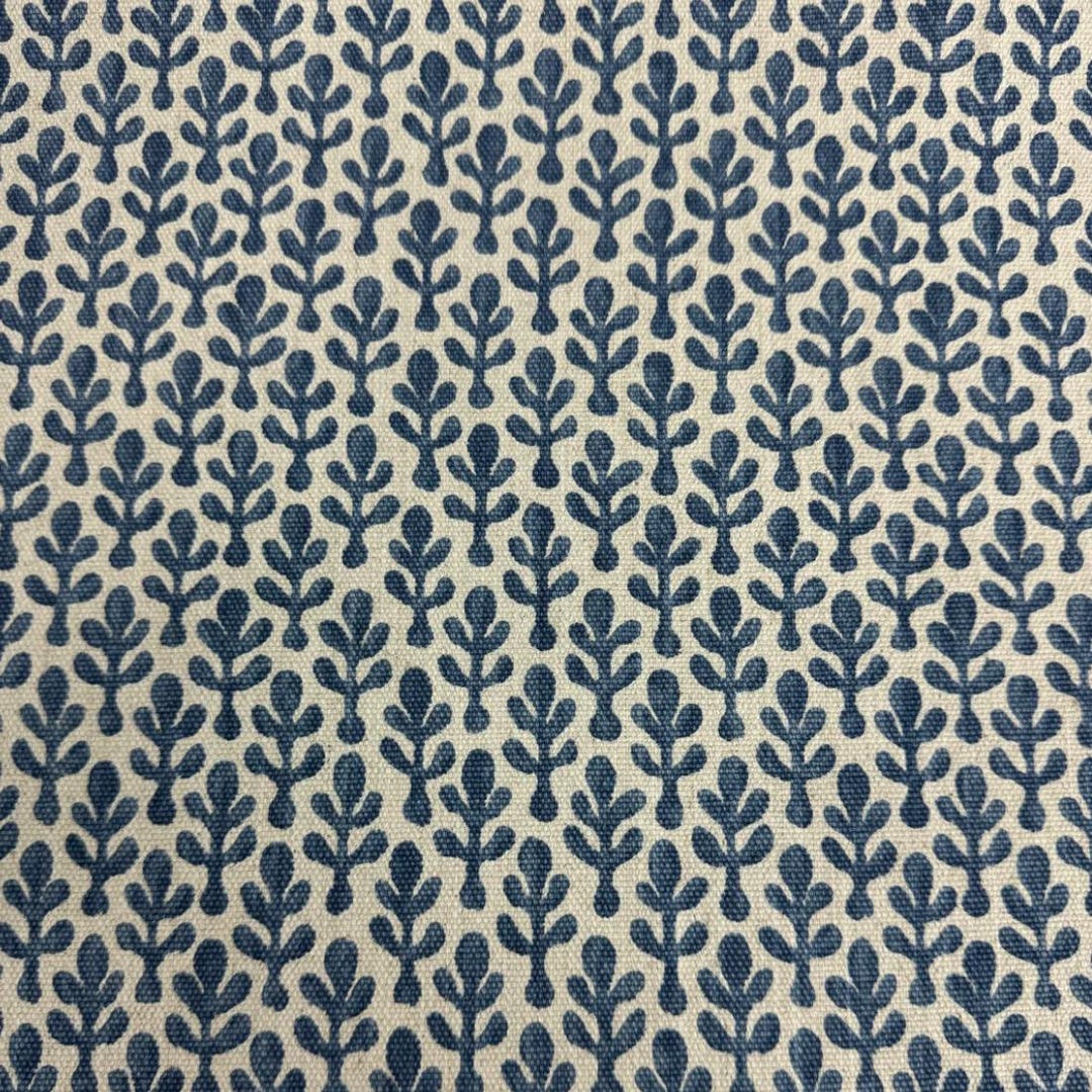 Blue Leaf Fabric - Cotton/linen Upholstery Weight - 54" Wide - Premier ...