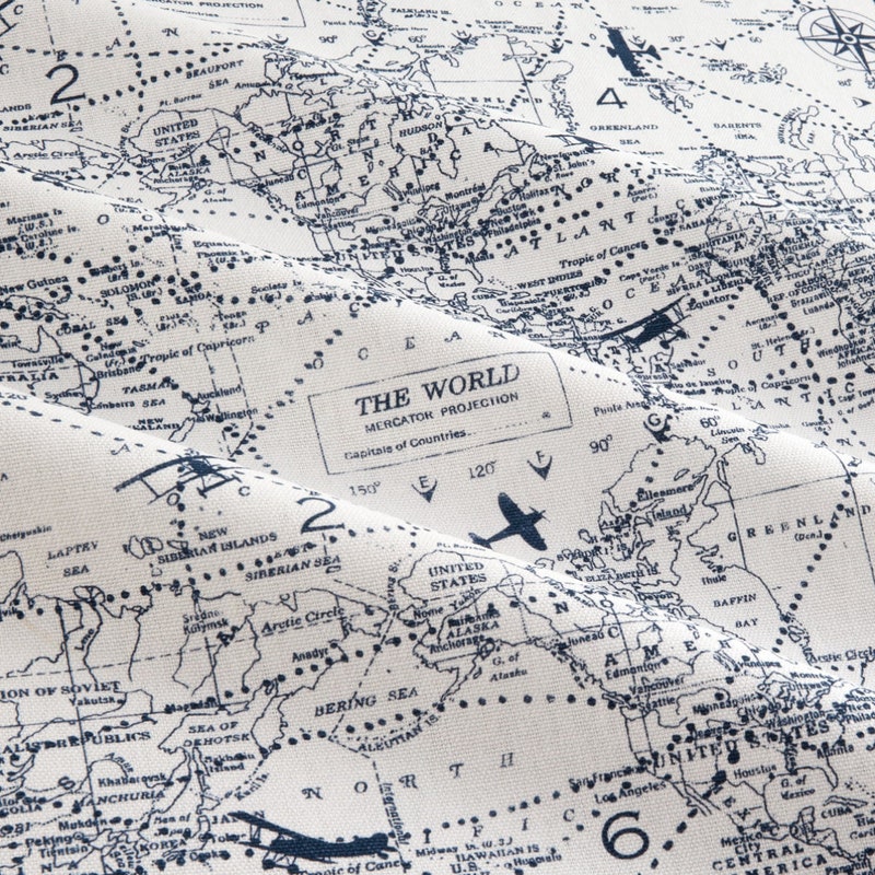 Map Fabric - Etsy