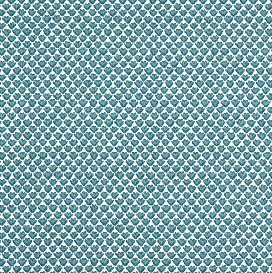 Blue Repeating Pattern Fabric - Cotton/linen Upholstery Weight - 54 ...