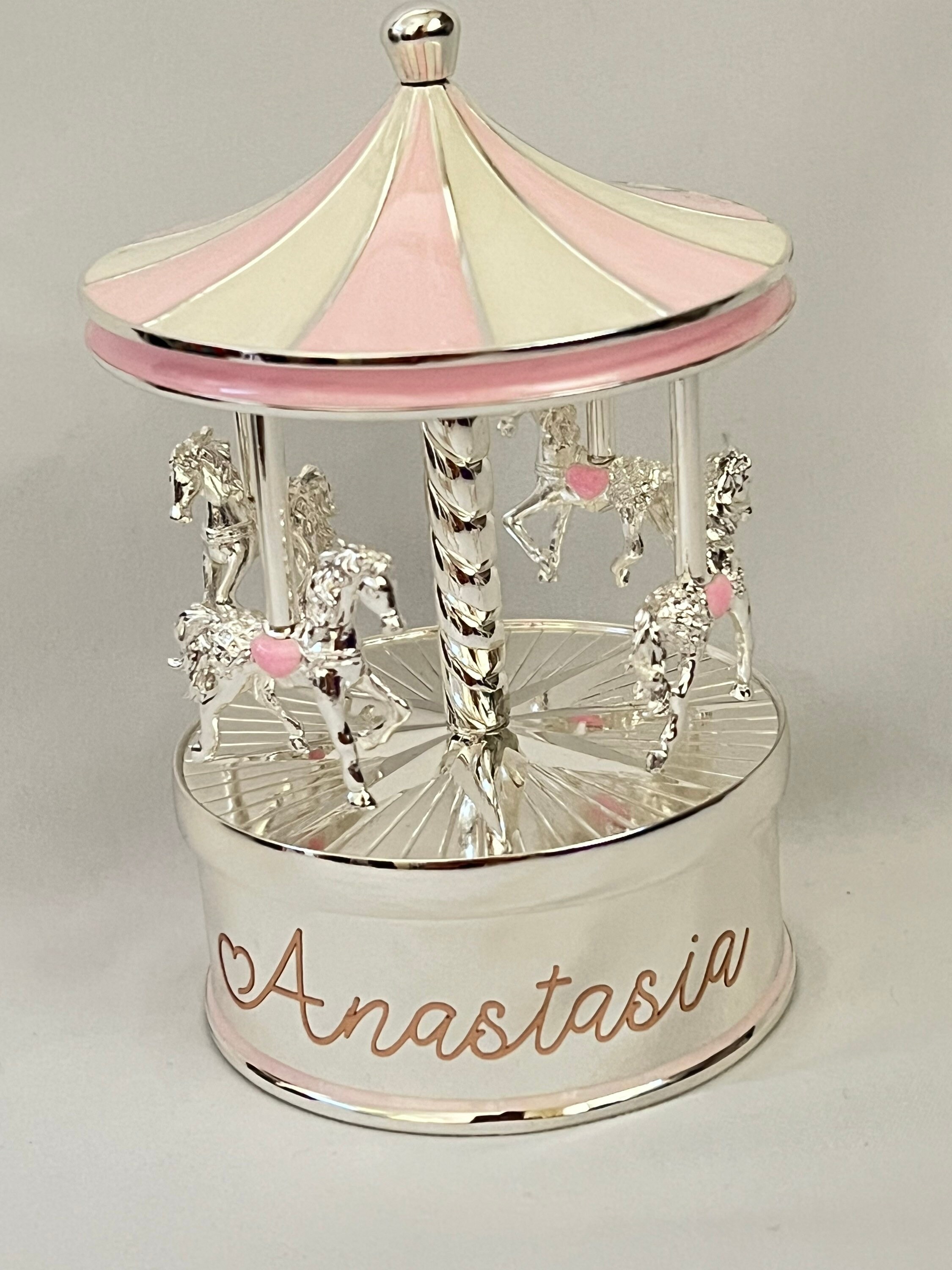 Personalised Silver Musical Carousel Music Box Musical - Etsy Canada