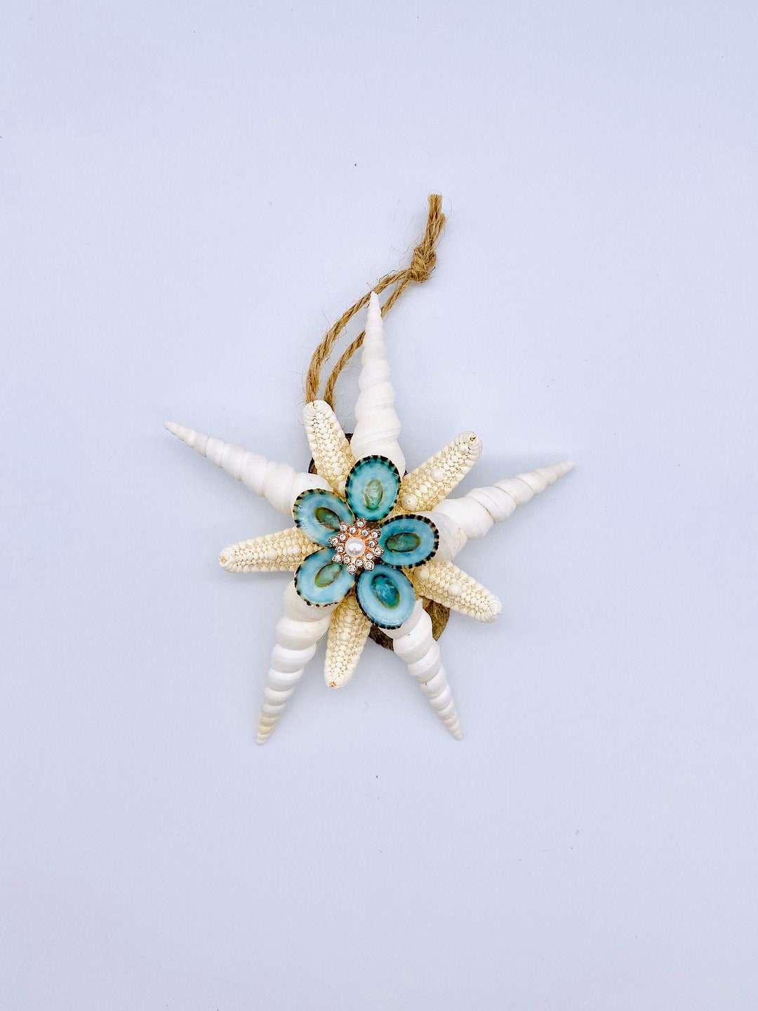 Adorno de copo de nieve de concha marina conchas verdes de - Etsy España