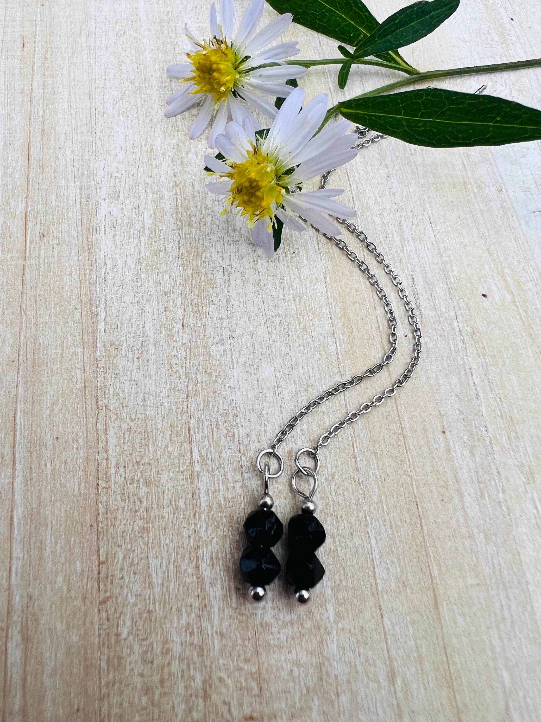 Black Tourmaline Ear Threads - Etsy