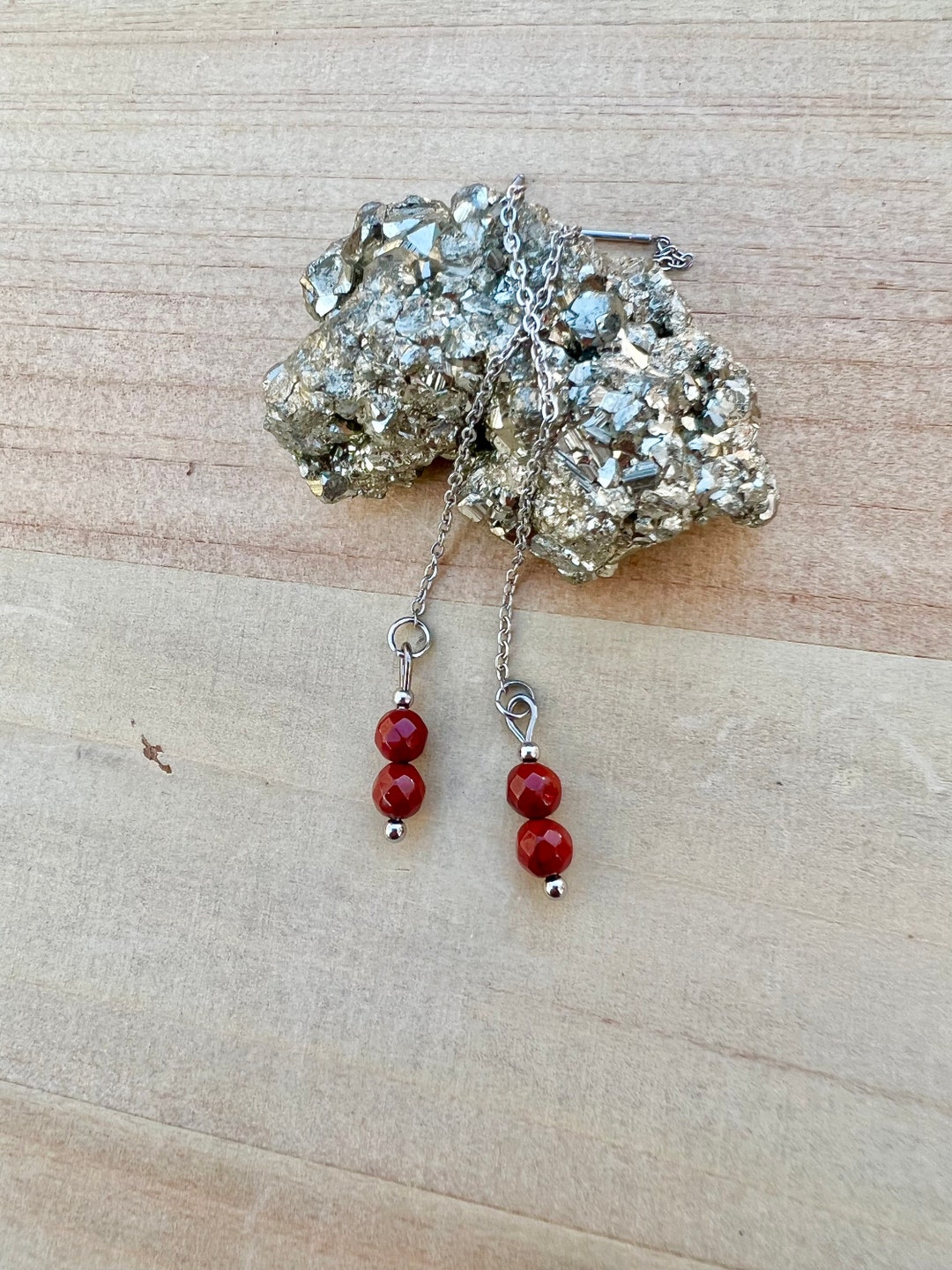 Red Jasper Ear Threads - Etsy