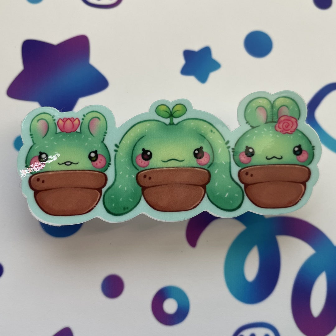 Cacti Bun Gloss Sticker Cactus Rabbit - Etsy