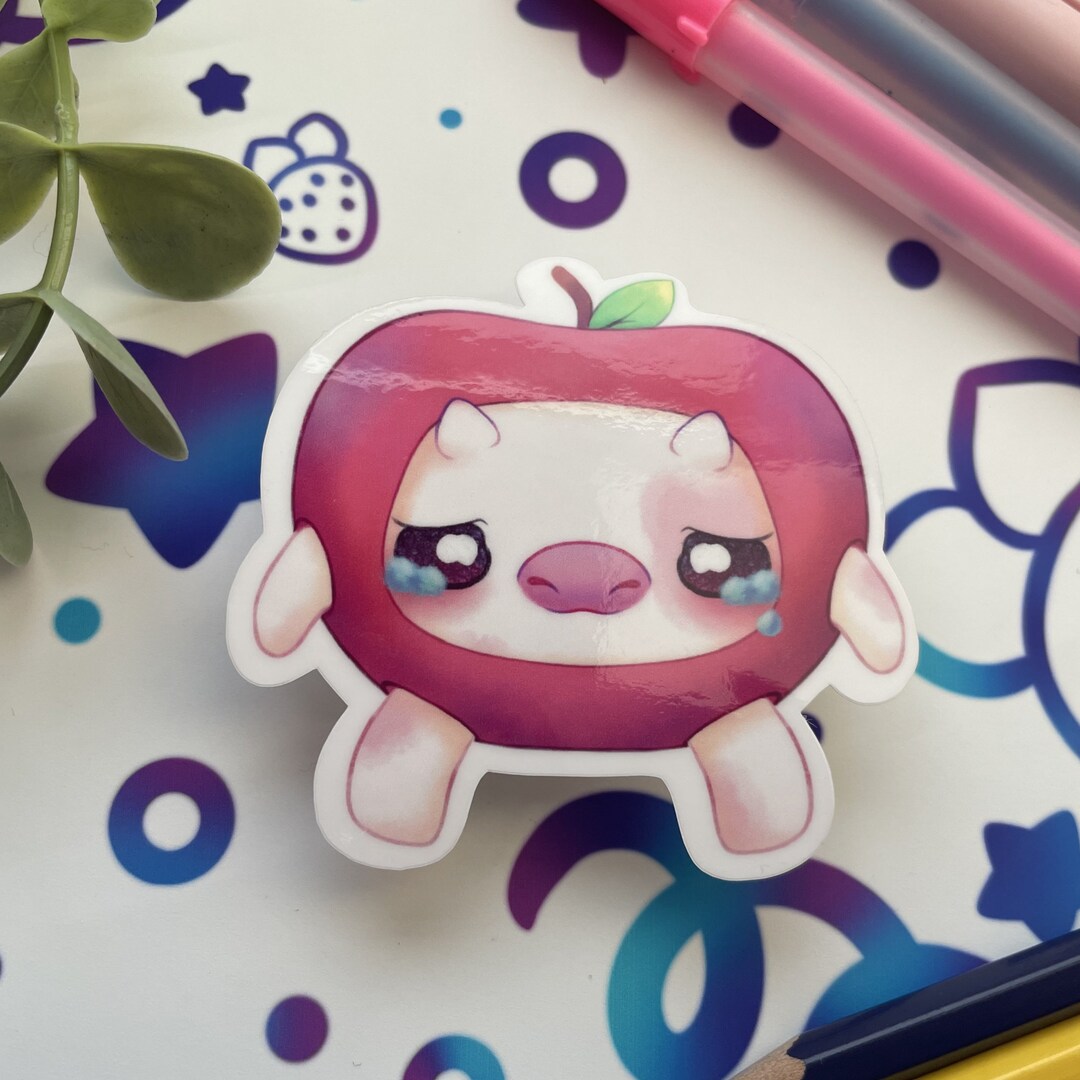 Sad Apple Suki Gloss Sticker || Sad Apple Cat Meme Cow - Etsy