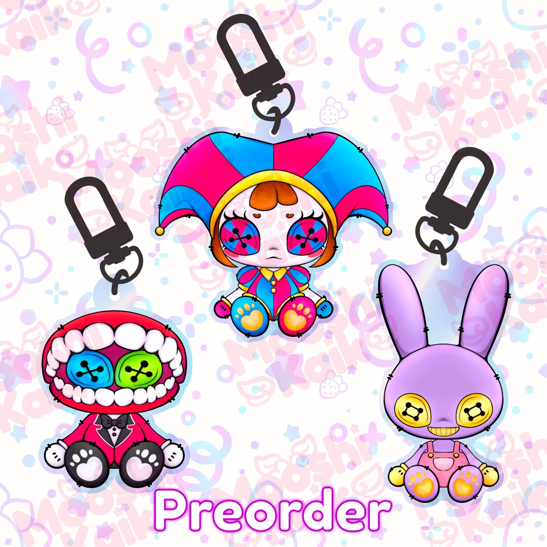 PREORDER Digital Circus Button Eye Acrylic Charm - Etsy