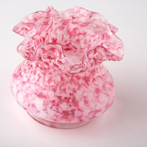 Fenton Vasa Murrhina Pink Glass Crimped Vase - Etsy