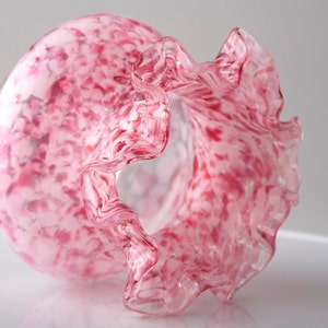 Fenton Vasa Murrhina Pink Glass Crimped Vase - Etsy