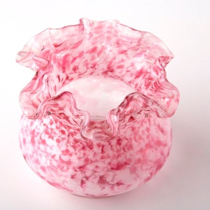 Fenton Vasa Murrhina Pink Glass Crimped Vase - Etsy