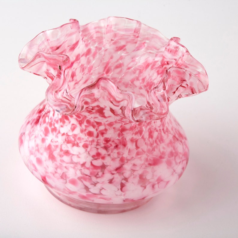 Fenton Vasa Murrhina Pink Glass Crimped Vase - Etsy