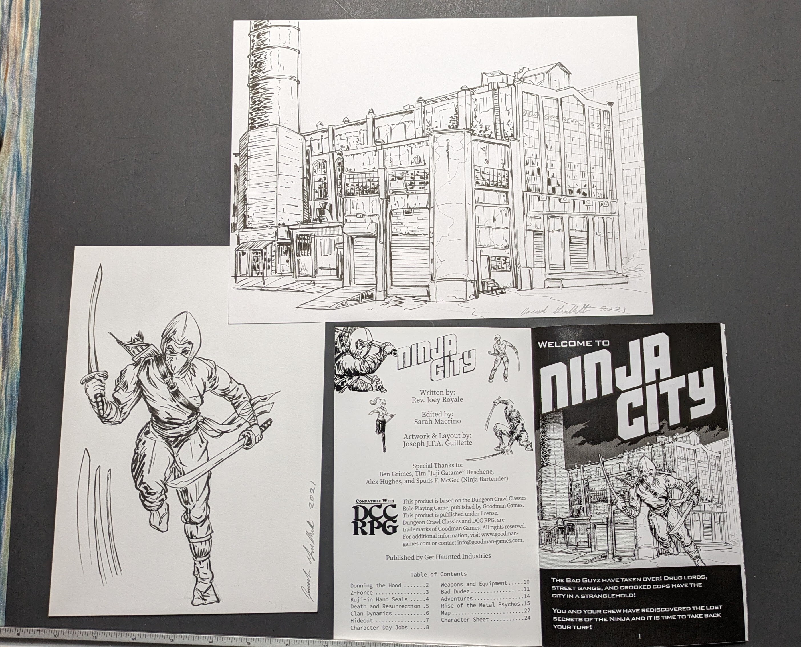 Two Ninja City Original Ink Art 3rd Party Goodman Games RPG - Etsy