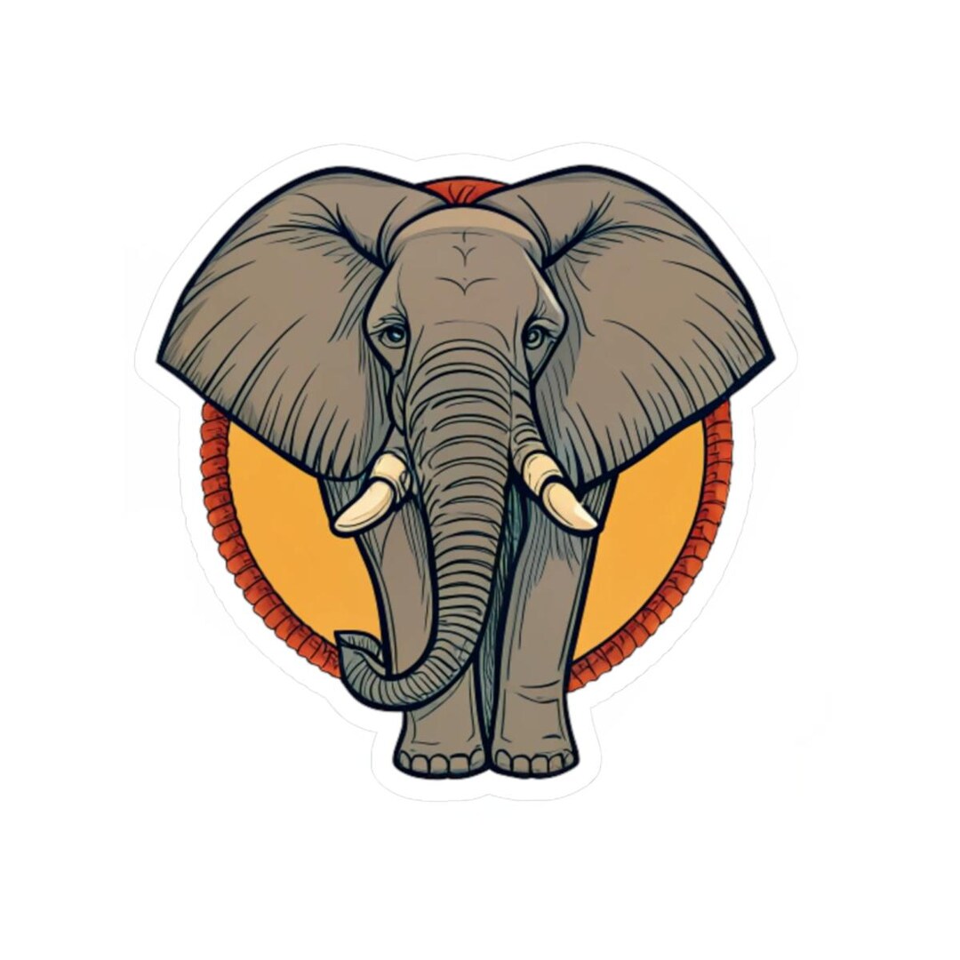 Majestic Elephant Head Sticker Kiss-cut | Vinyl Animal Decal - Etsy