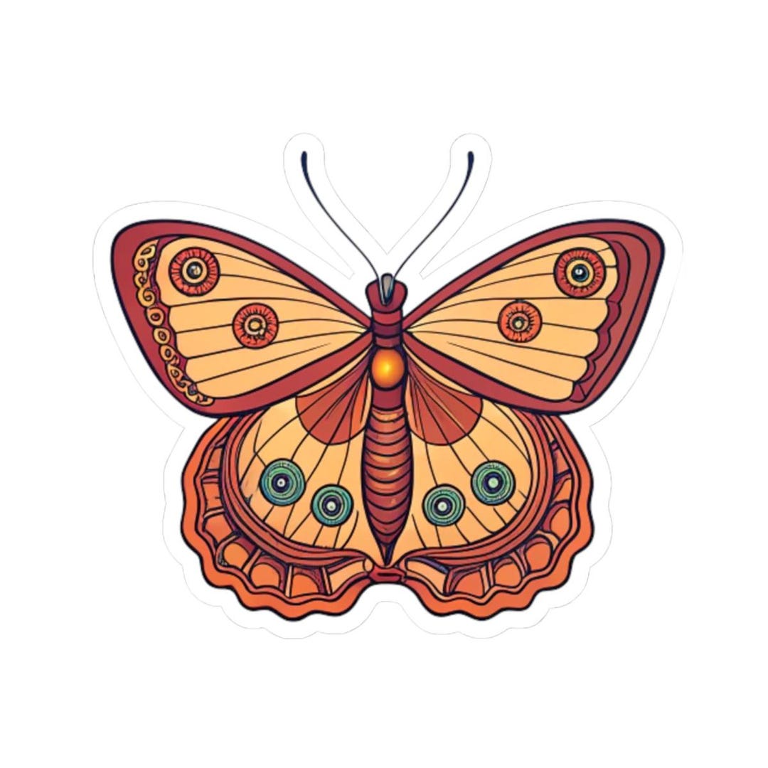 Orange Decorative Butterfly Sticker | Kiss-cut Vinyl Sticker - Etsy