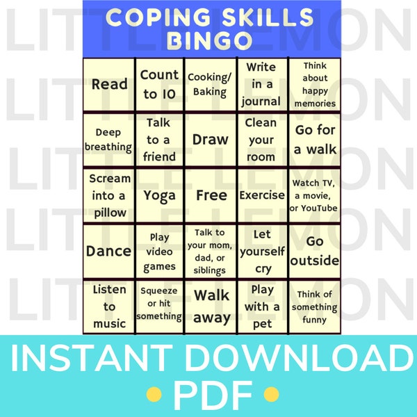 Therapy Bingo - Etsy