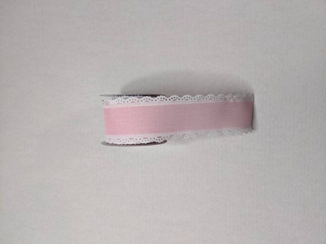 Pink and White Ribbon, Lace Ribbon, Elegant Decor, 2 1/2 Inch Ribbon ...