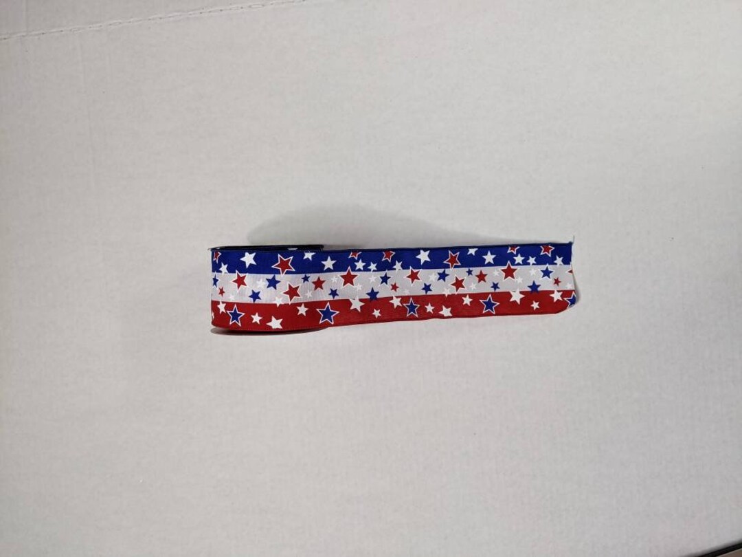 Red, White and Blue Ribbon, Star Ribbon, 4th of July Decor, 2 1/2 Inch ...