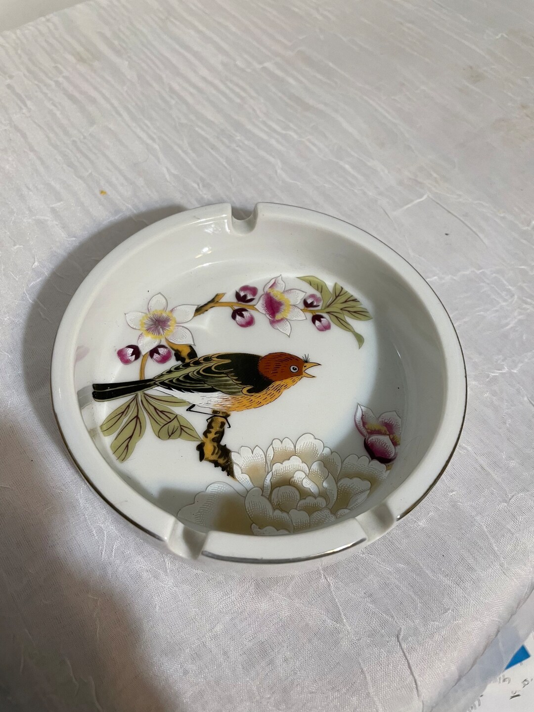 Vintage Porcelain Shafford Chinese Garden Ash Tray Cherry Blossom Tree ...