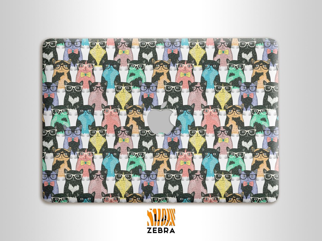 Cute Colourful Cats in Glasses Gang MacBook Air MacBook Pro M1 M2 Chip ...