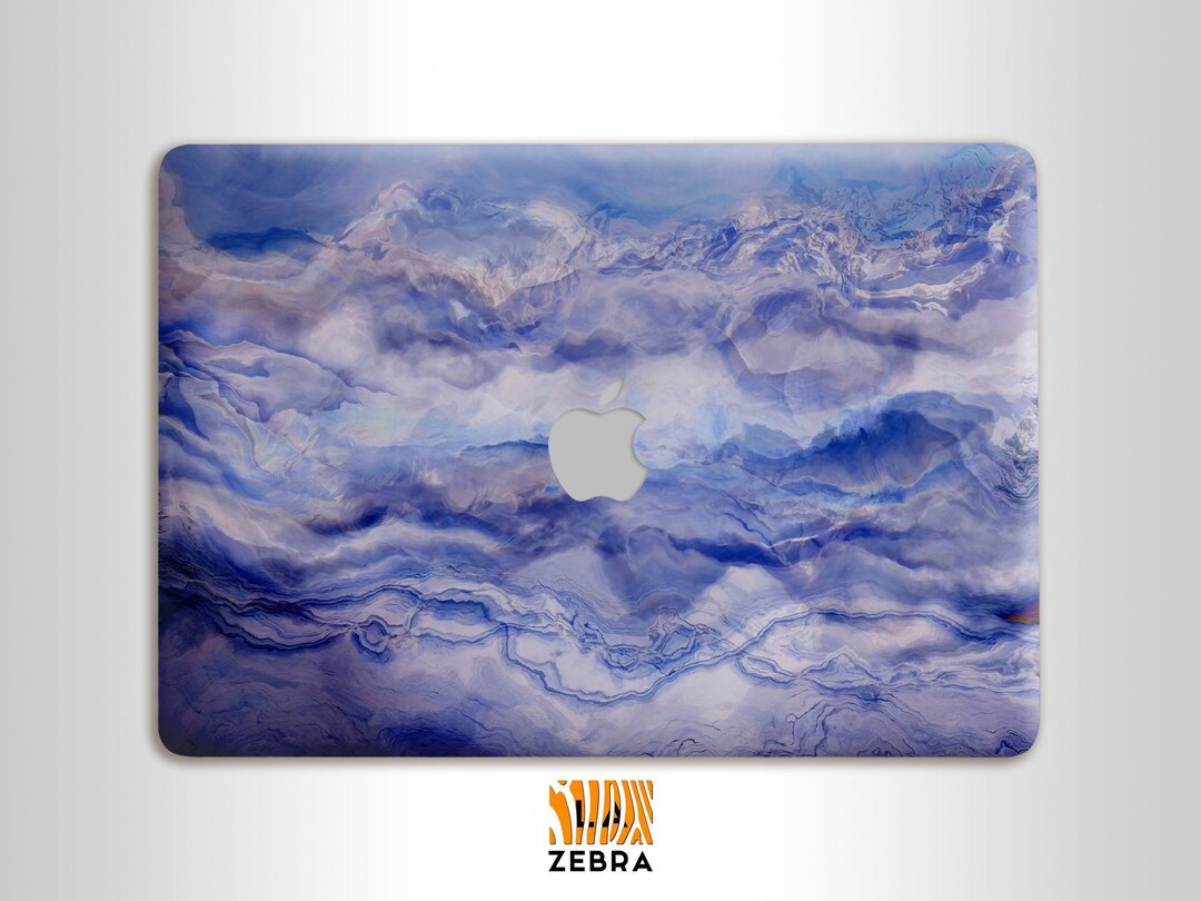 Blur Marbling Pastel Blue Texture Abstract Art MacBook Hard Plastic ...